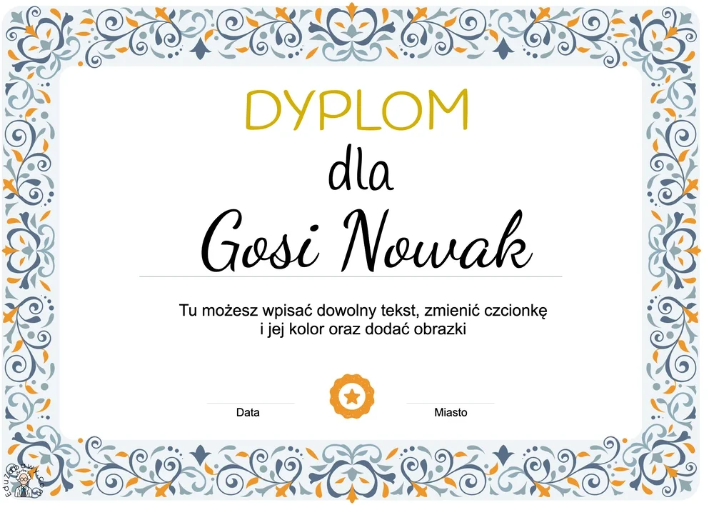 Generator dyplomów uniwersalnych z szablonami do edycji i pobrania