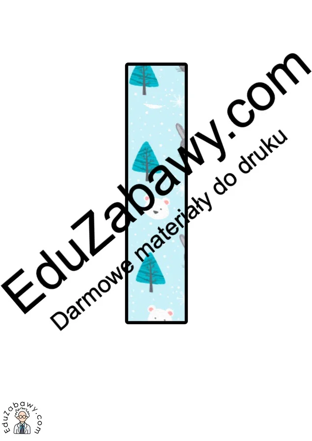 Napis Zima w zwierzęta do druku i dekorowania sali przedszkola