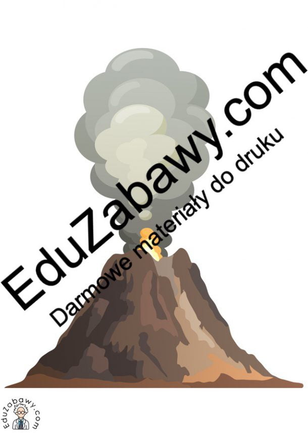 Dekoracje: Wulkan do sali przedszkola, szkoły do druku za darmo