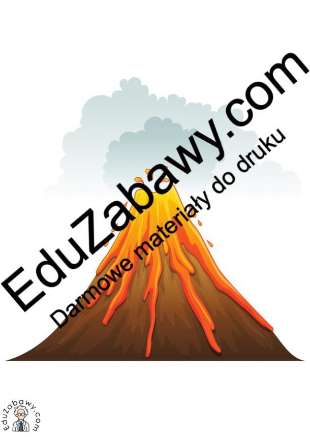Dekoracje: Wulkan do sali przedszkola, szkoły do druku za darmo