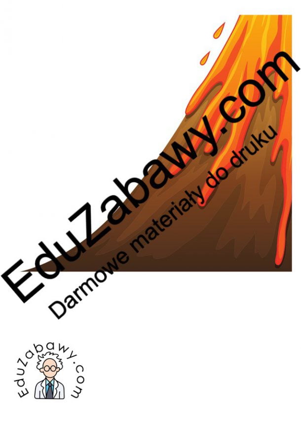 Dekoracje XXL: Wulkan do sali przedszkola, szkoły do druku za darmo