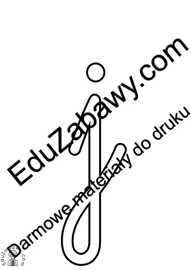 Kontury litery J do druku, wycinania, kolorowania, wyklejania. Polski ...