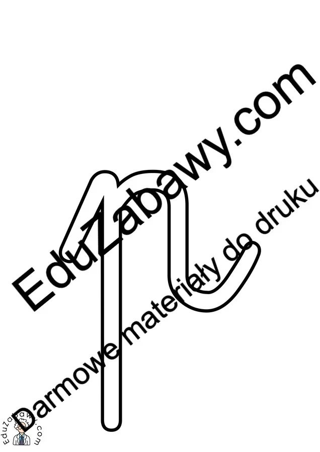 Kontury litery P do druku, wycinania, kolorowania, wyklejania. Polski ...