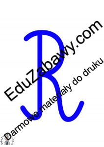 Litera R pisana i drukowana do druku. Karty i plansze edukacyjne - Alfabet
