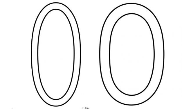 Nauka pisania cyfry 0: karty pracy do druku dla dzieci, przedszkolaków