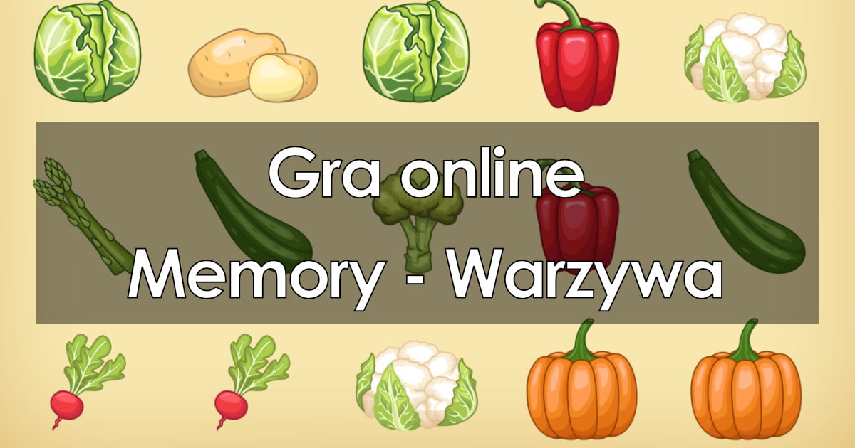 Gra memory online: Warzywa dla dzieci, przedszkolaków za darmo