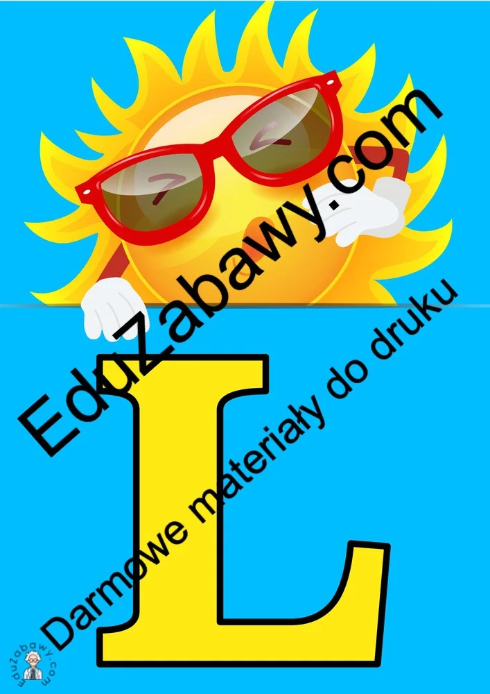 Napis Lato do drukowania i ozdabiania sali przedszkola, szkoły za darmo