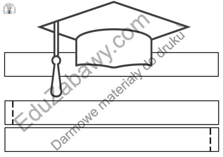 Kolorowanki: Opaska / Biret do druku dla dzieci, uczniów, pobierz PDF