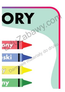 Plansze dydaktyczne: Kolory: PDF do druku w formacie A4 i XXL