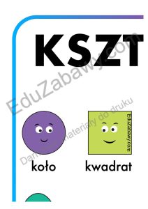 Plansze dydaktyczne: Kształty: PDF do druku w formacie A4 i XXL