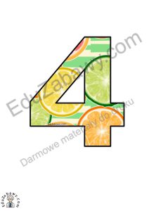 Cyfry we wzór: Lemoniada do druku, ozdabiania sali przedszkola, szkoły