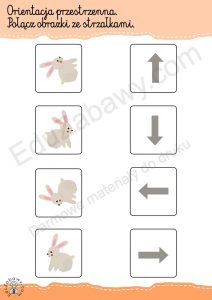 Lewo, prawo, góra, dół: karty pracy PDF do druku za darmo dla klas 1
