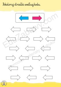 Pokoloruj strzałki według wzoru: karty pracy PDF do druku za darmo dla ...