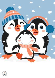 Fotobudka: Trzy pingwinki do druku. Darmowy PDF XXL