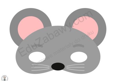 Maski: Myszki do druku: kolorowe i do pokolorowania dla dzieci
