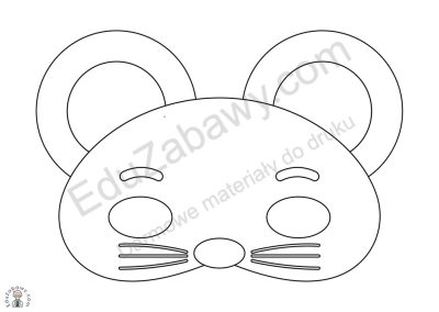 Maski: Myszki do druku: kolorowe i do pokolorowania dla dzieci