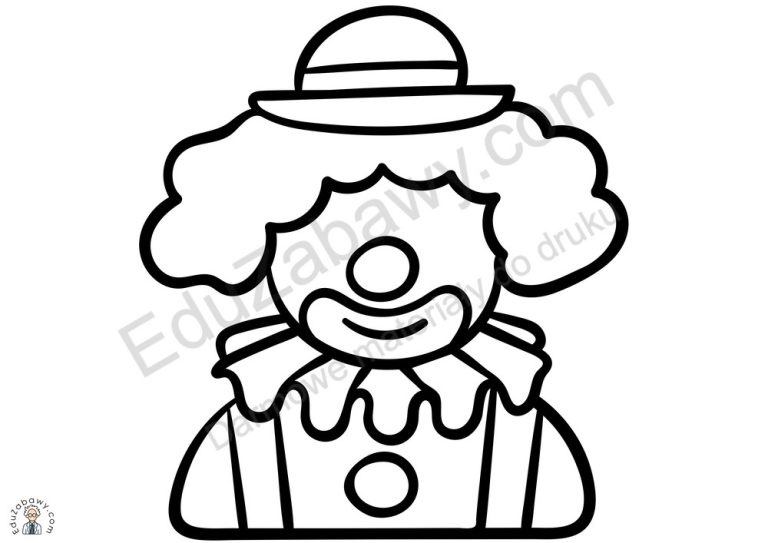 Szablon do prac plastycznych: Klaun do druku za darmo