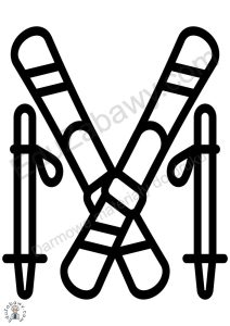 Szablon do prac plastycznych: Narty do druku za darmo